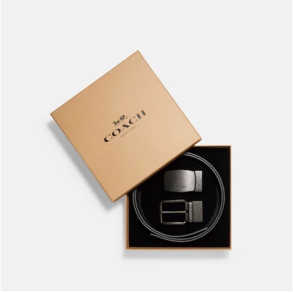 Coach | Other | Coach Boxed Harness Plaque Reversible Belt In Signature ...